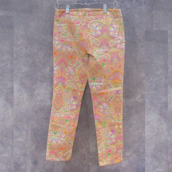 Chaps | Jeans | Nwt Chaps Slimming Fit Pink Yellow Paisley Jeans 4 ...
